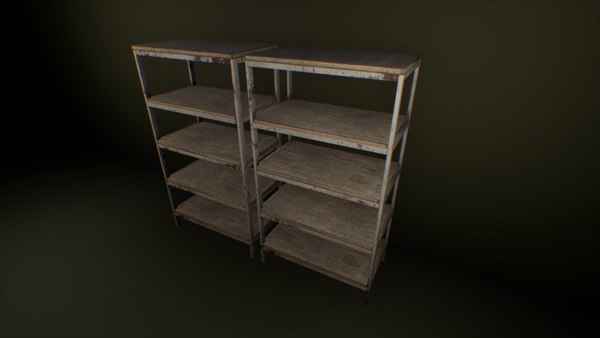 Painted rusty metal shelving 3D model - TurboSquid 1545503