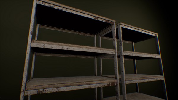 Painted rusty metal shelving 3D model - TurboSquid 1545503