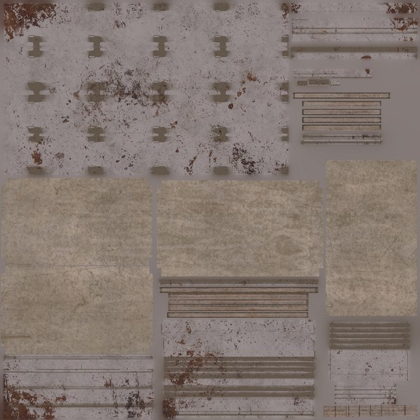 Painted rusty metal shelving 3D model - TurboSquid 1545503