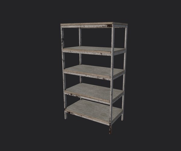 Painted rusty metal shelving 3D model - TurboSquid 1545503