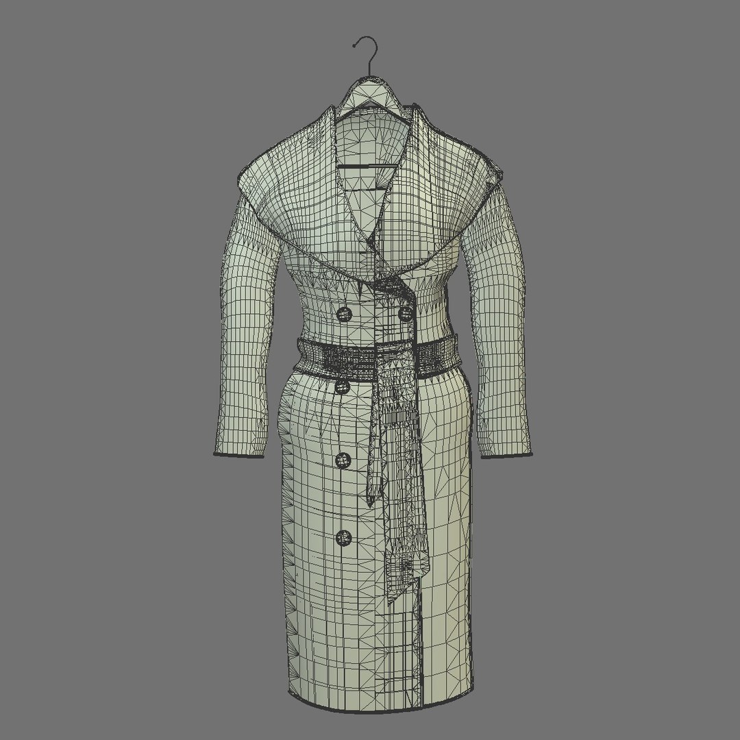 3d model of womans red coat hanger