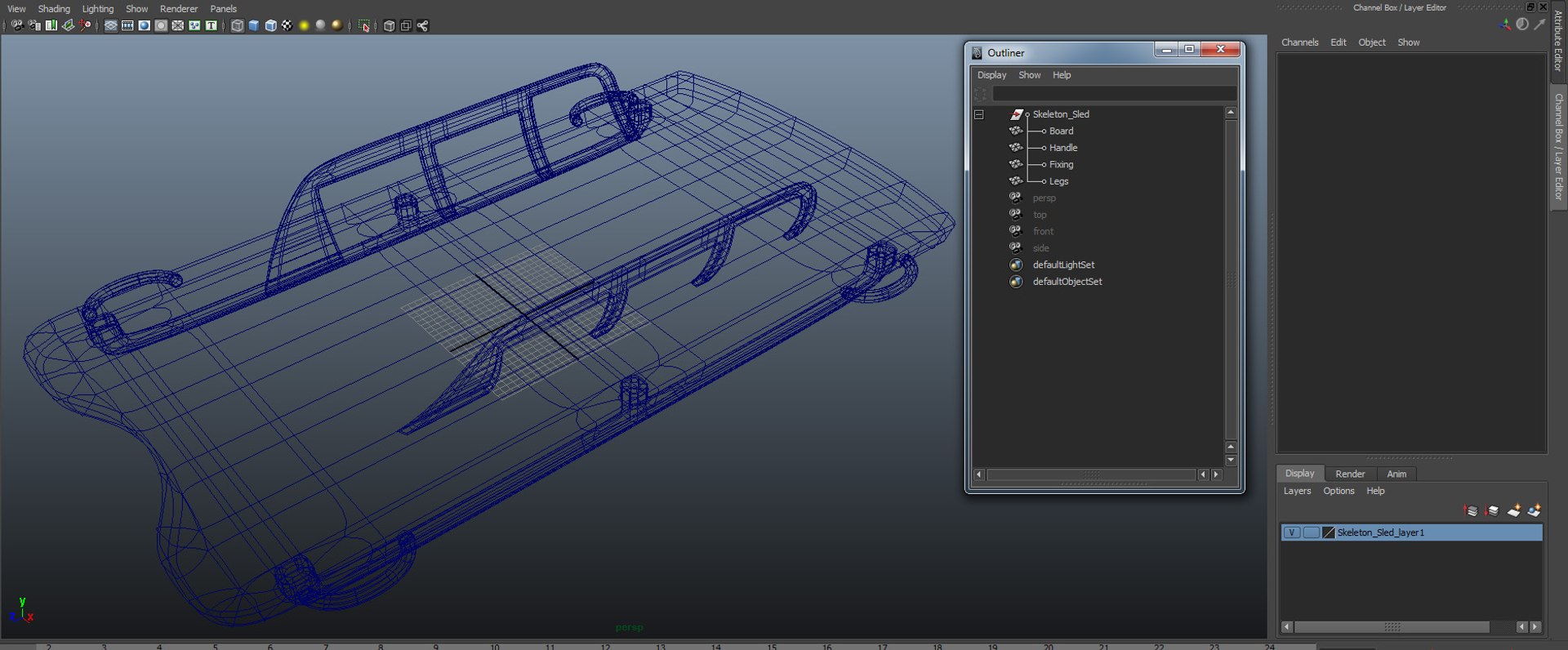 Skeleton Sled 3d Model