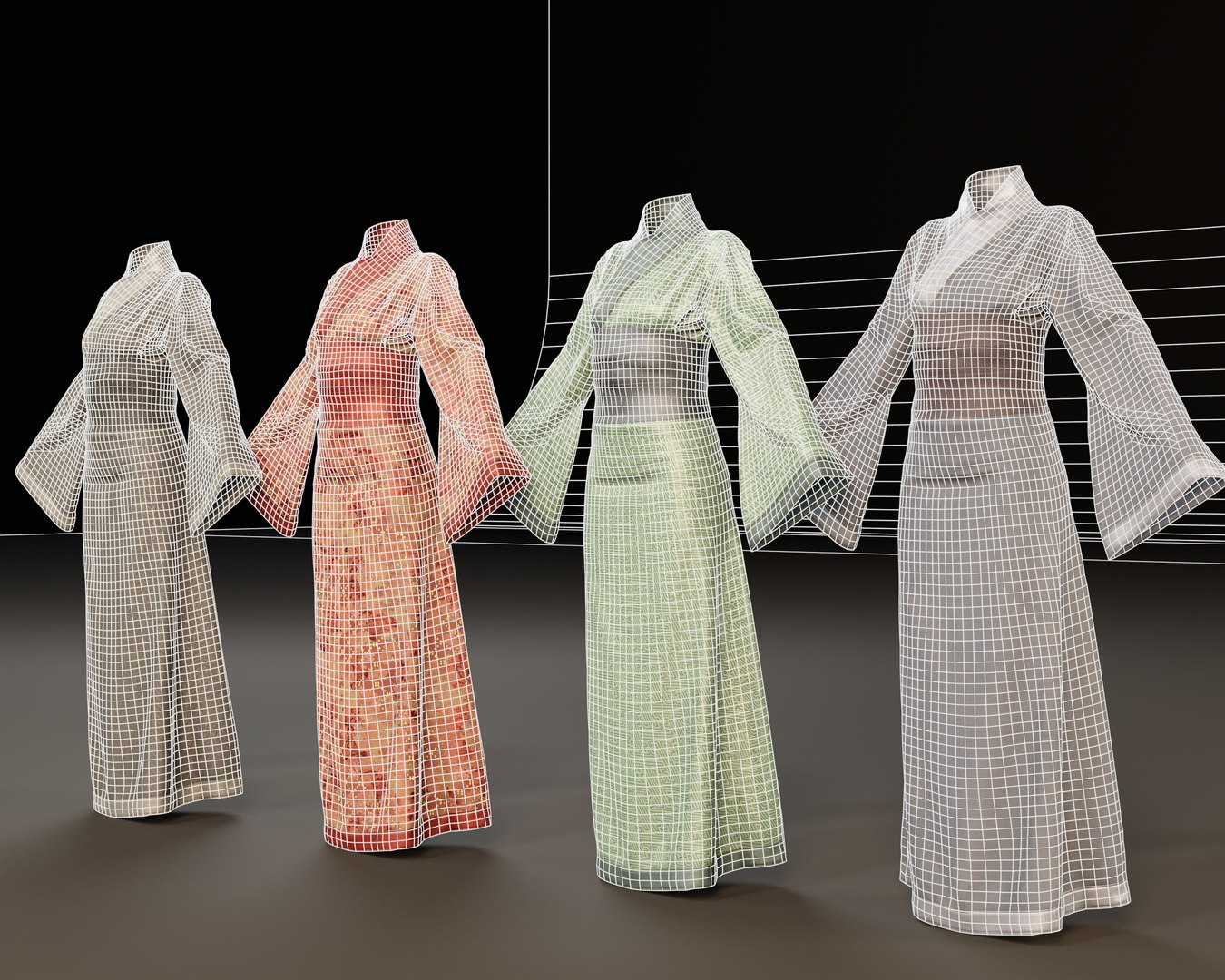 3D Model Japanese Kimono - TurboSquid 2402739