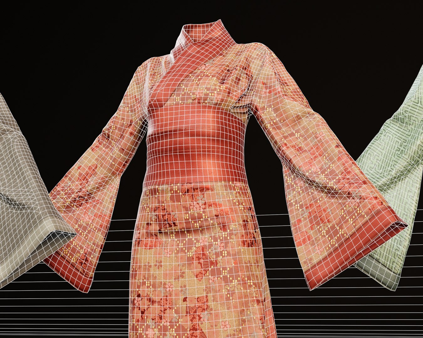 3D Model Japanese Kimono - TurboSquid 2402739