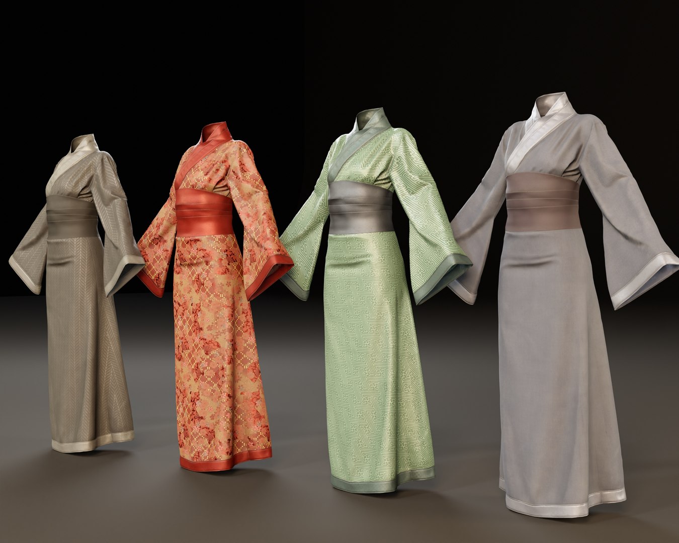 3D Model Japanese Kimono - TurboSquid 2402739