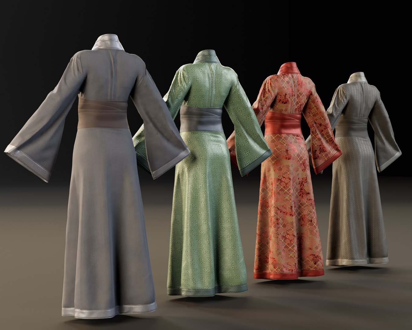 3D Model Japanese Kimono - TurboSquid 2402739