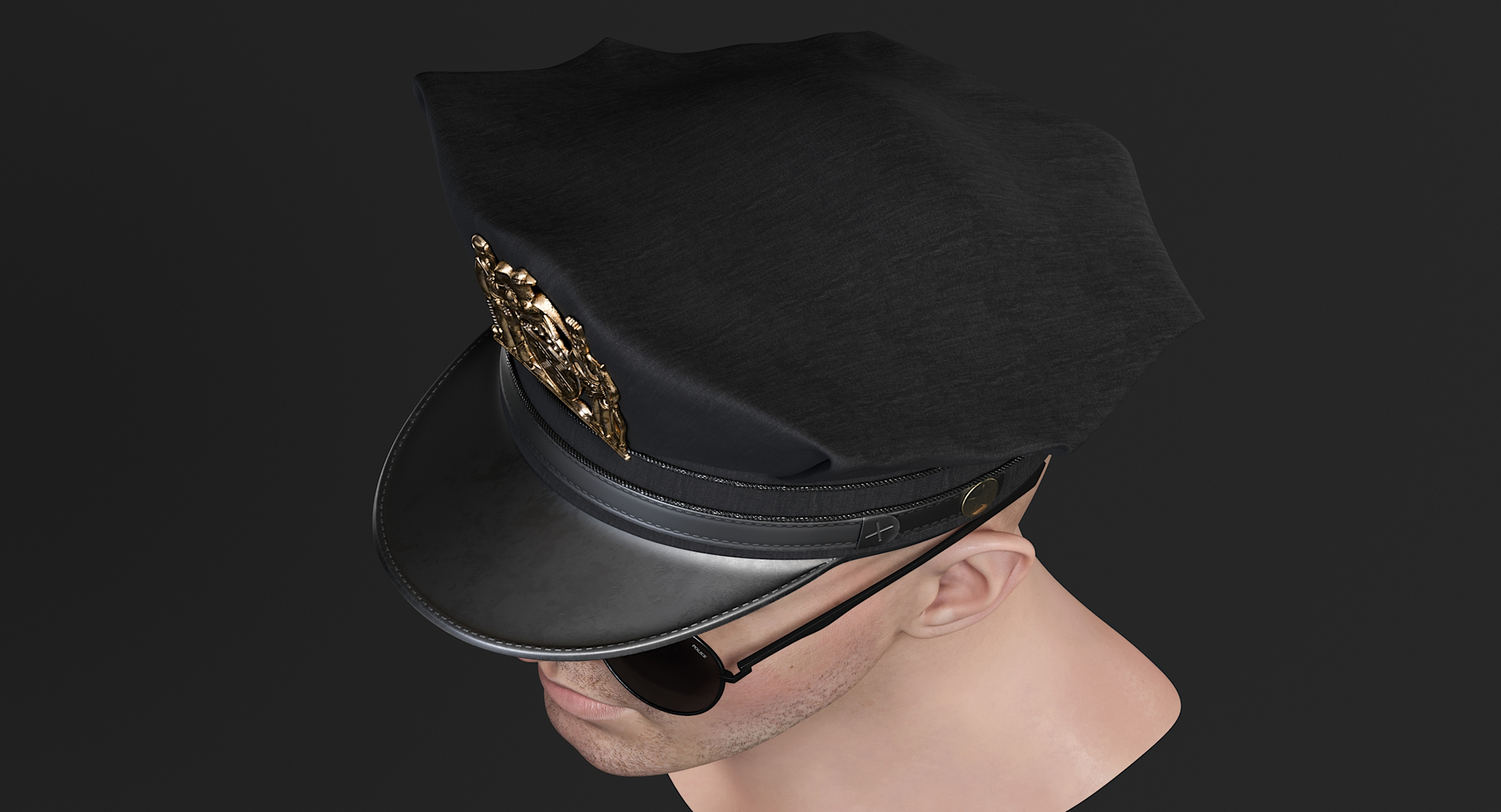 3D male police head - TurboSquid 1392821
