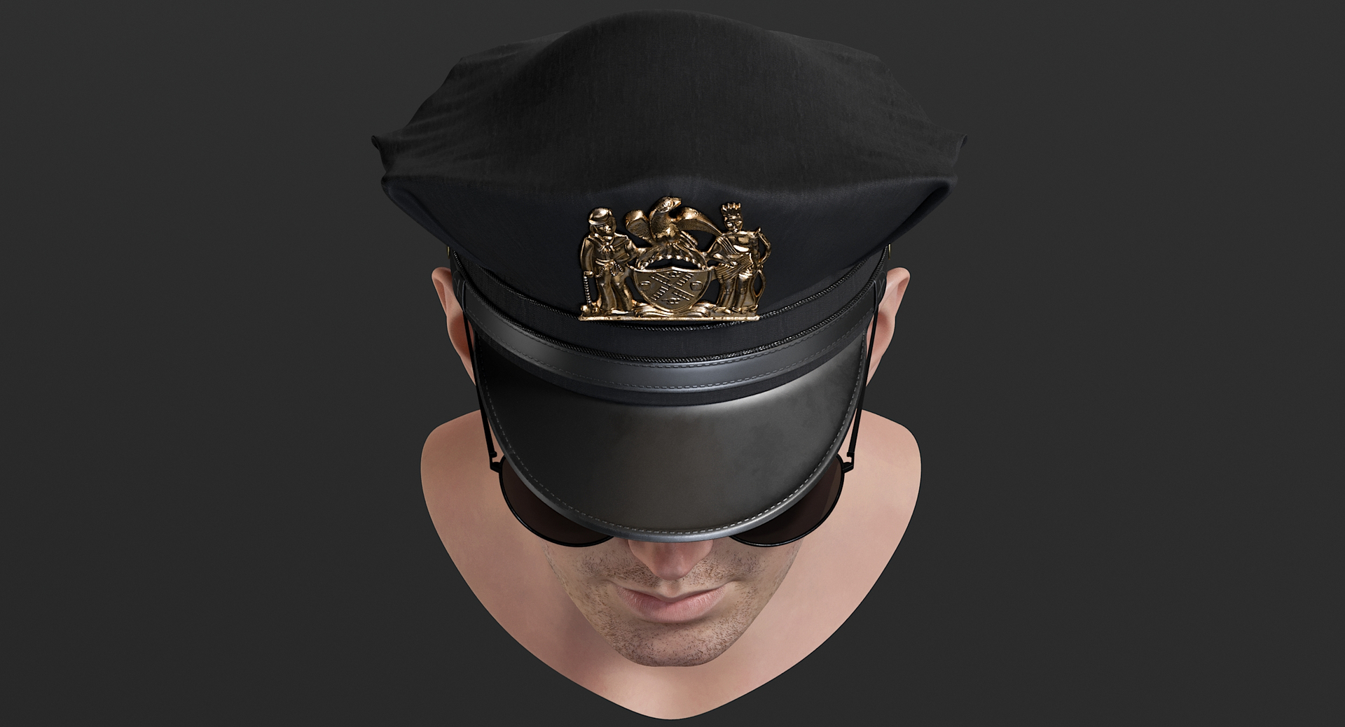 3D male police head - TurboSquid 1392821