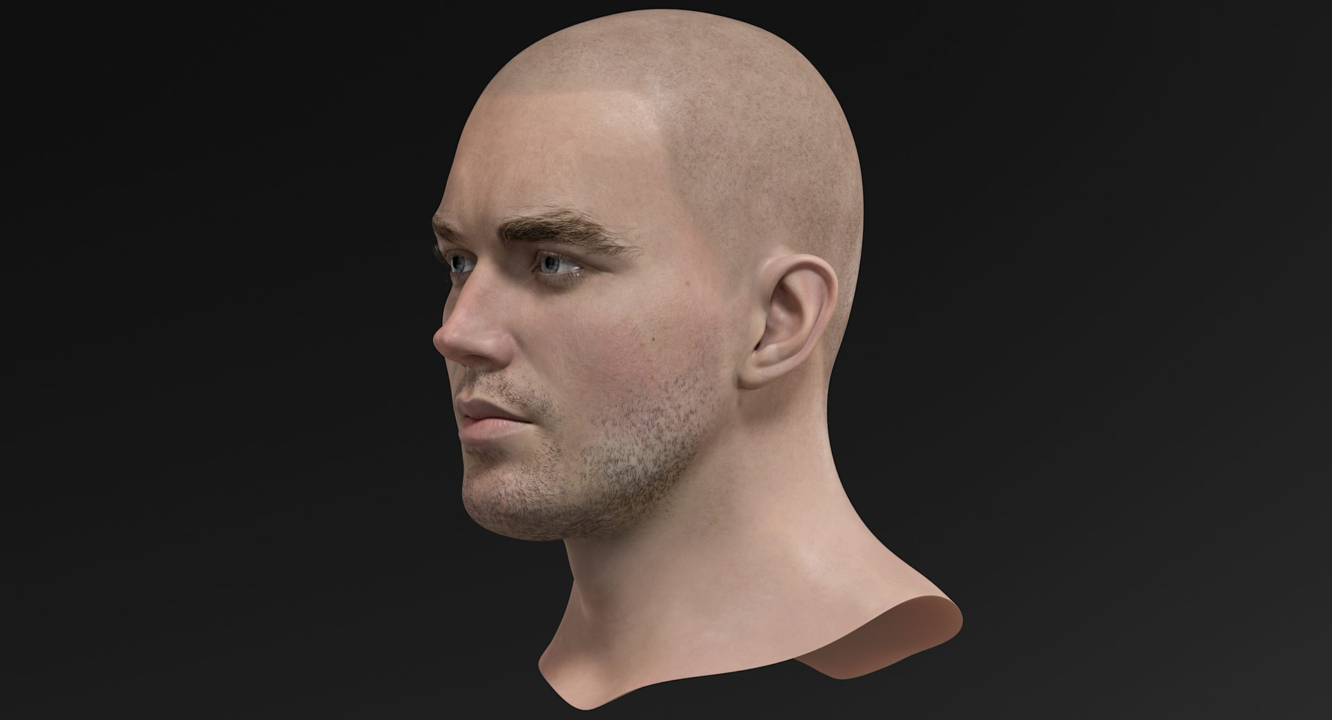 3D male police head - TurboSquid 1392821