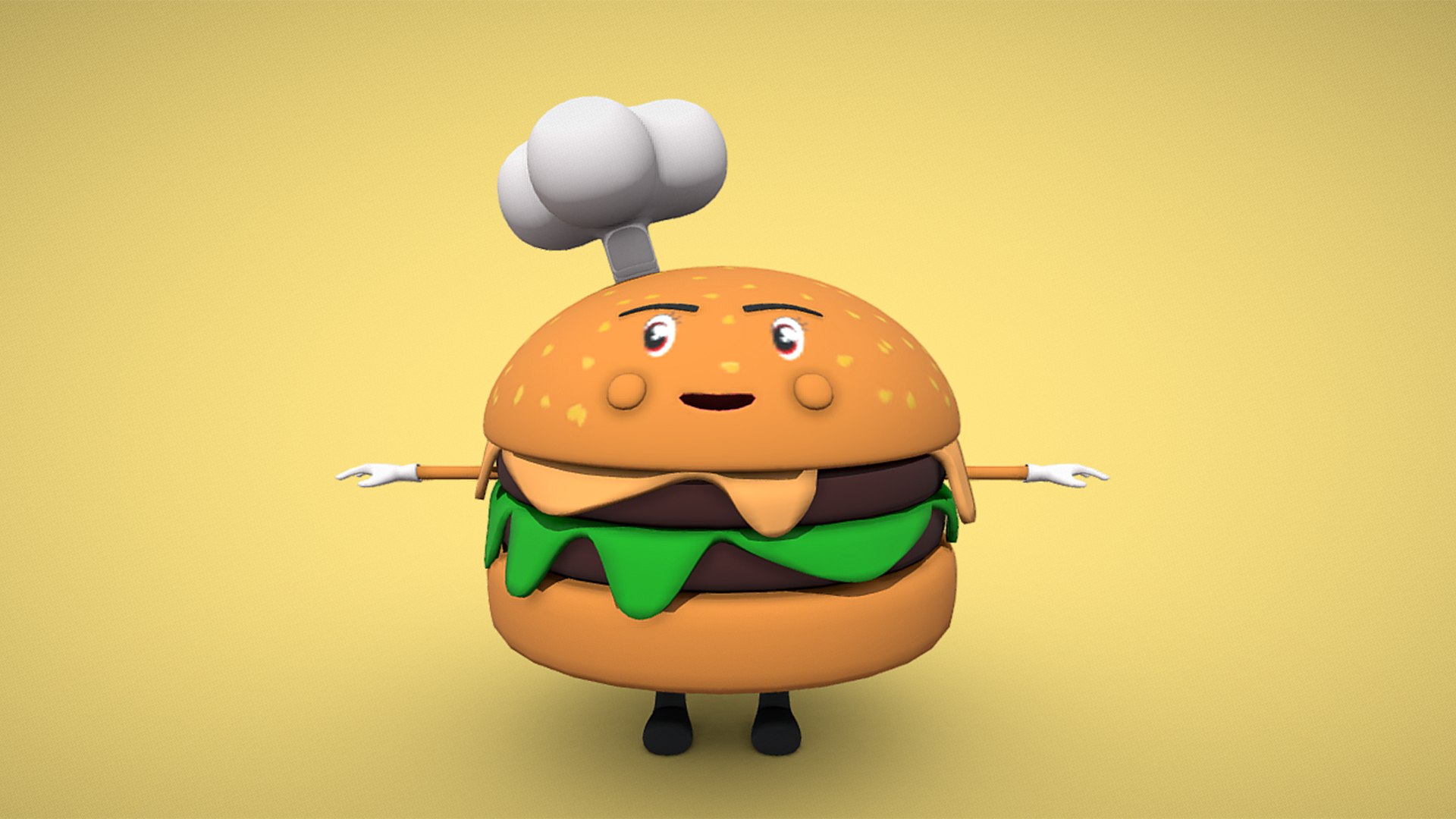 Cartoon Character - Burger Man 3D - TurboSquid 2168445