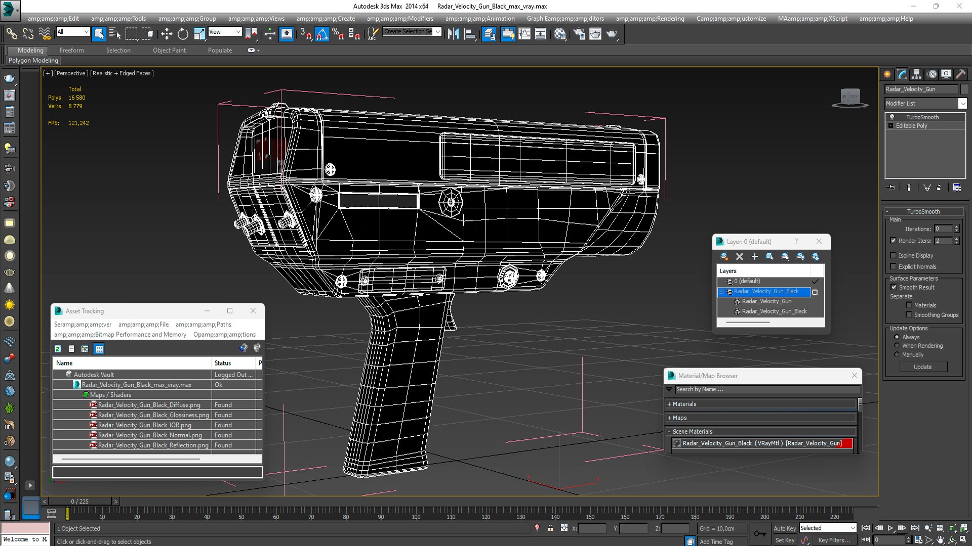 3D Model Radar Velocity Gun Black - TurboSquid 2149909