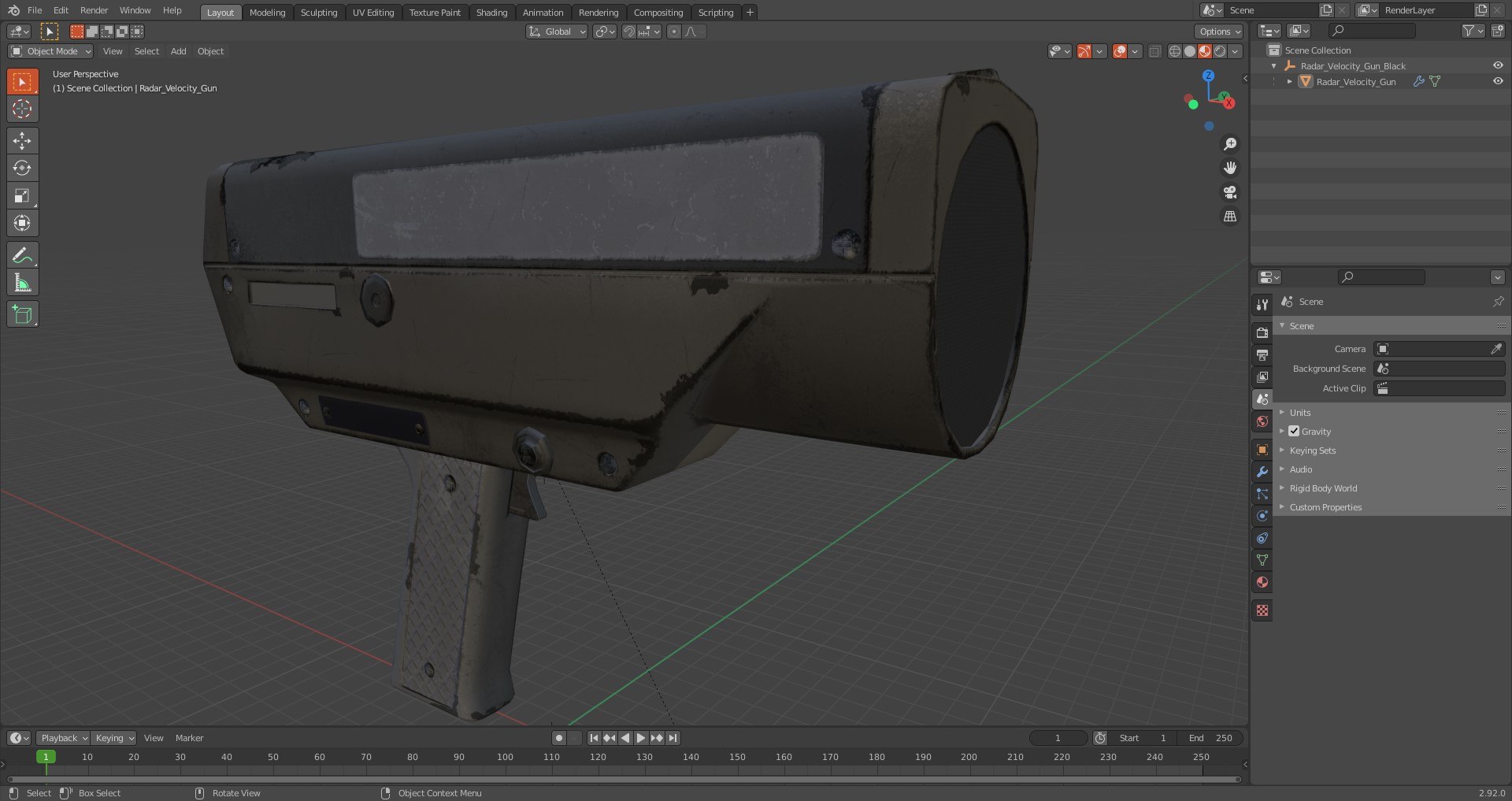 3D Model Radar Velocity Gun Black - TurboSquid 2149909