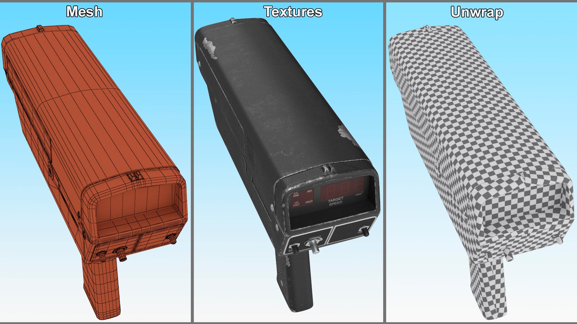 3D Model Radar Velocity Gun Black - TurboSquid 2149909