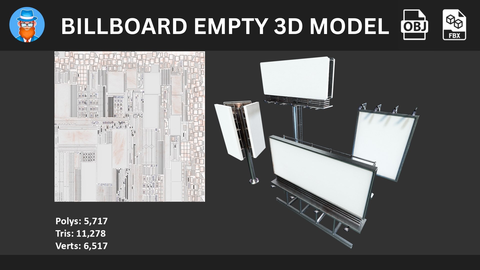 Billboard Empty 3D Model Pack 3D Model - TurboSquid 2396685