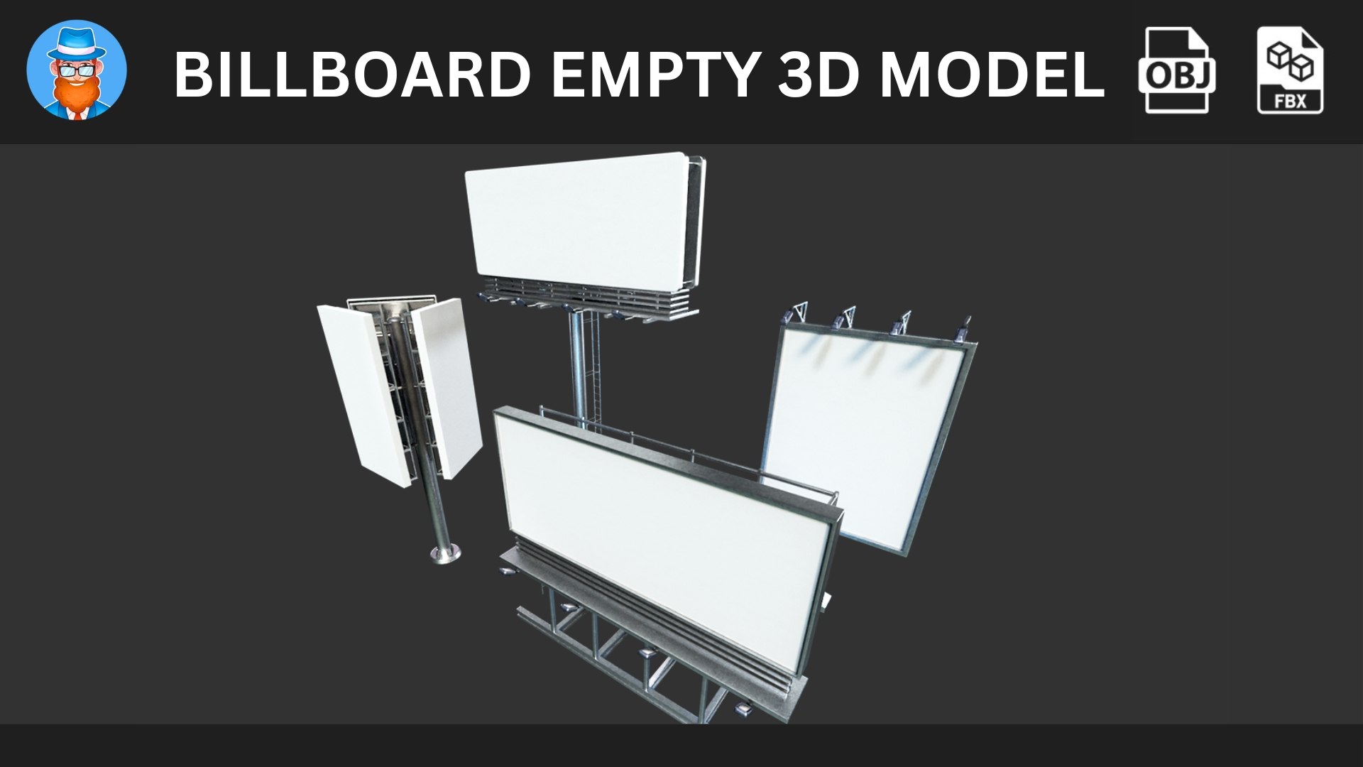 Billboard Empty 3D Model Pack 3D Model - TurboSquid 2396685