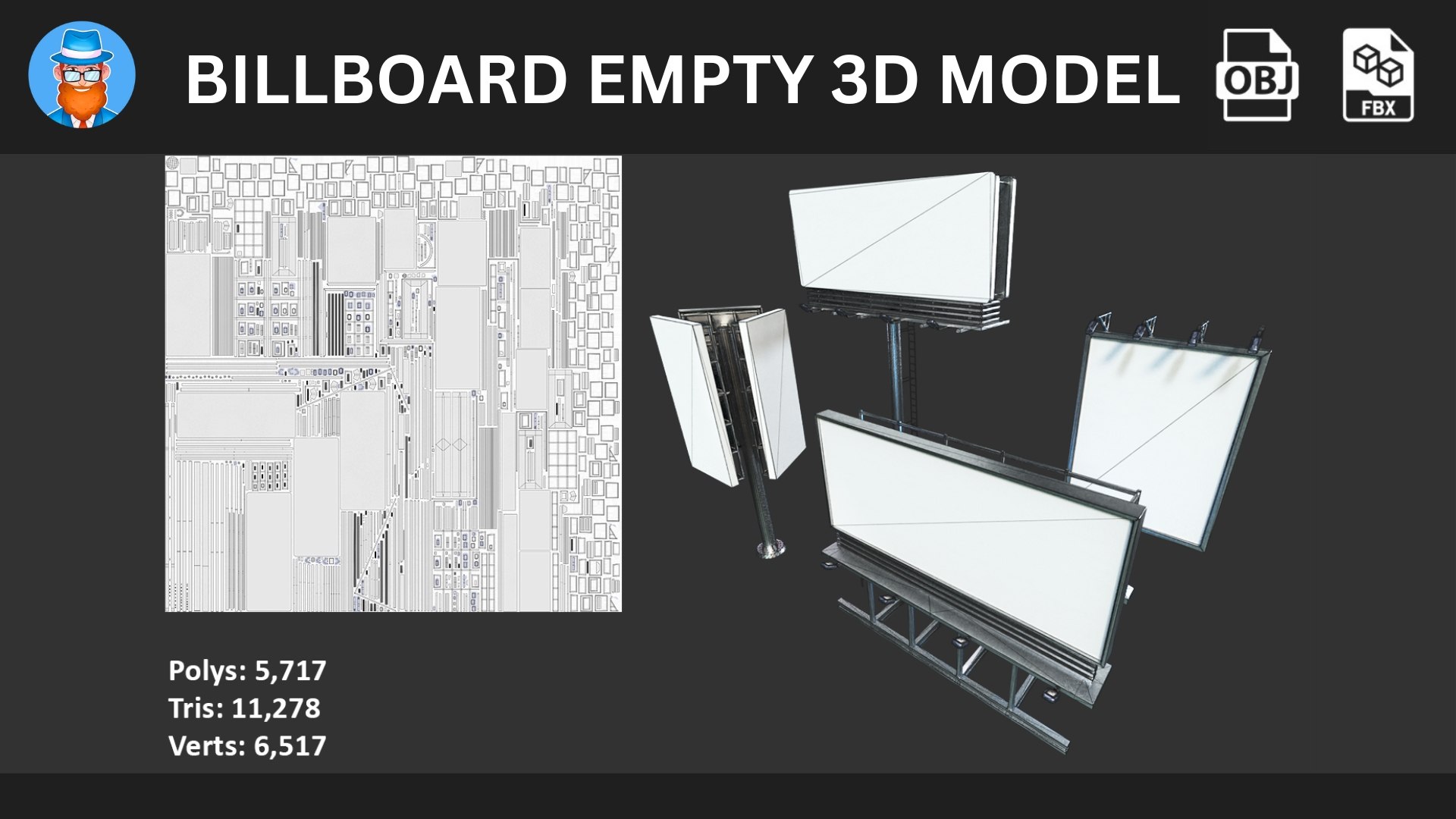 Billboard Empty 3D Model Pack 3D Model - TurboSquid 2396685