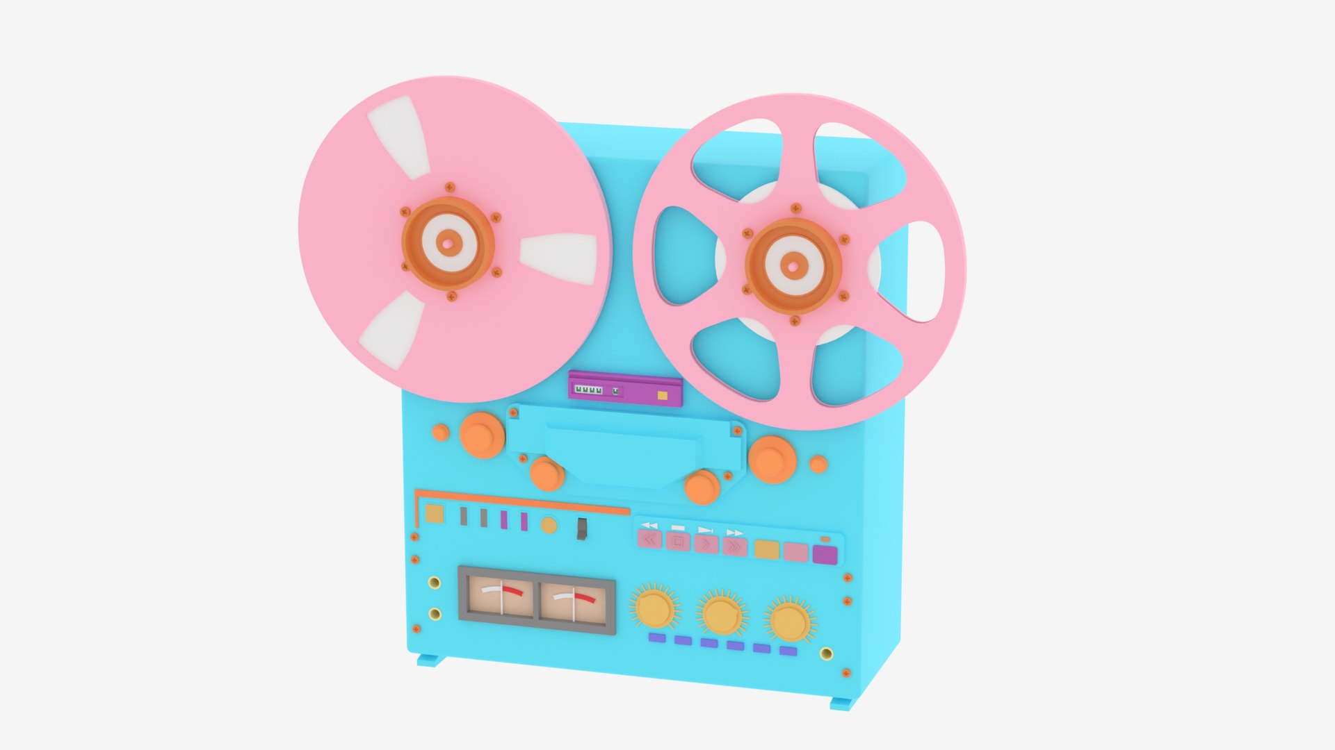 Cartoon Reel To Reel Tape Recorder Teac 32 2B 3D - TurboSquid 2140035