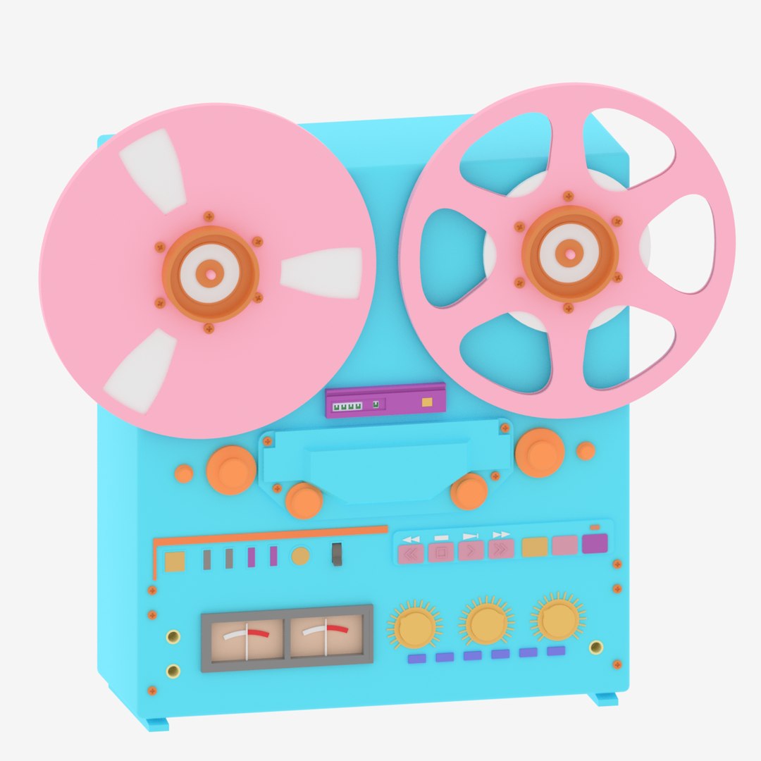 Cartoon Reel To Reel Tape Recorder Teac 32 2B 3D - TurboSquid 2140035