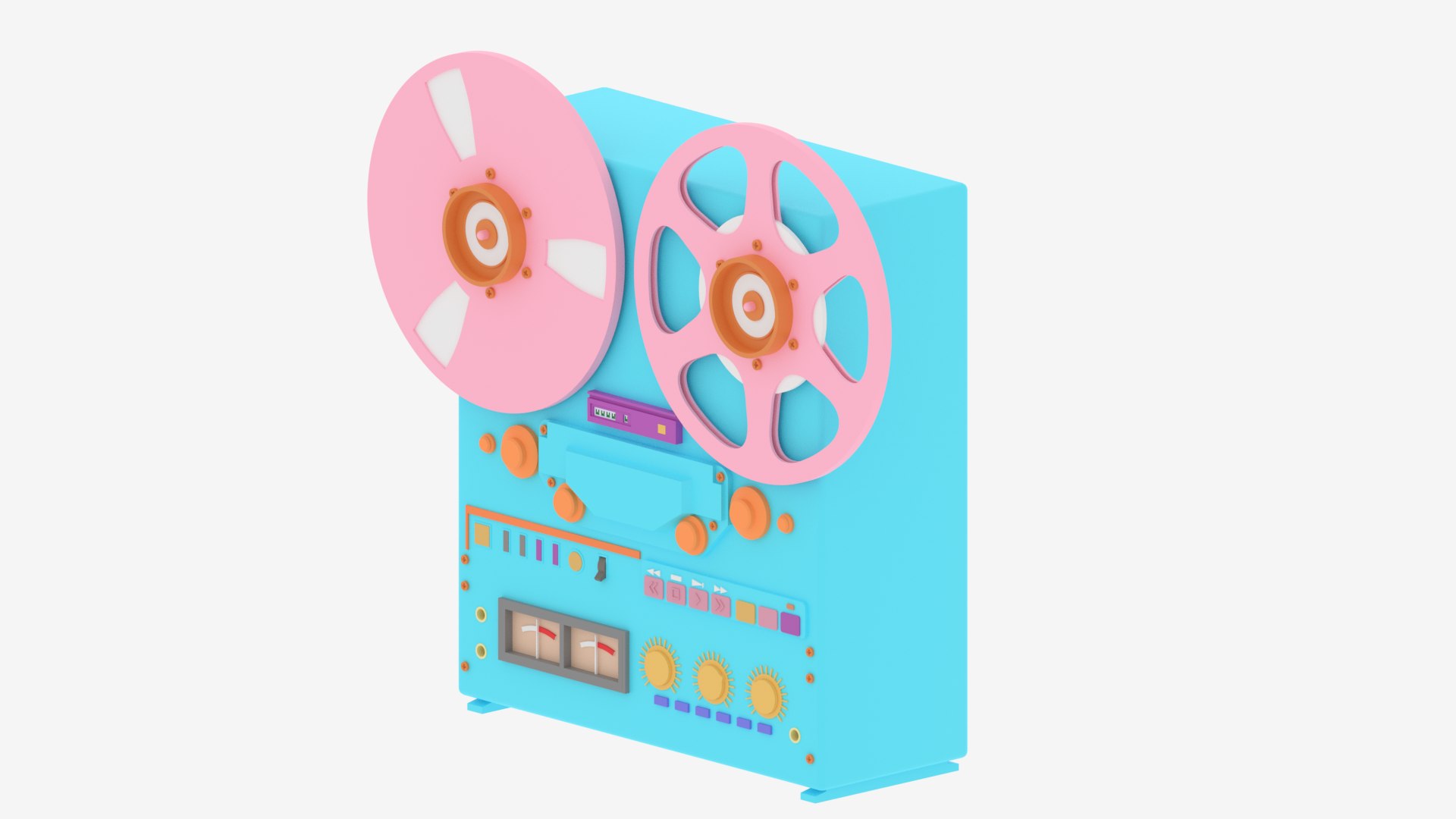 Cartoon Reel To Reel Tape Recorder Teac 32 2B 3D - TurboSquid 2140035