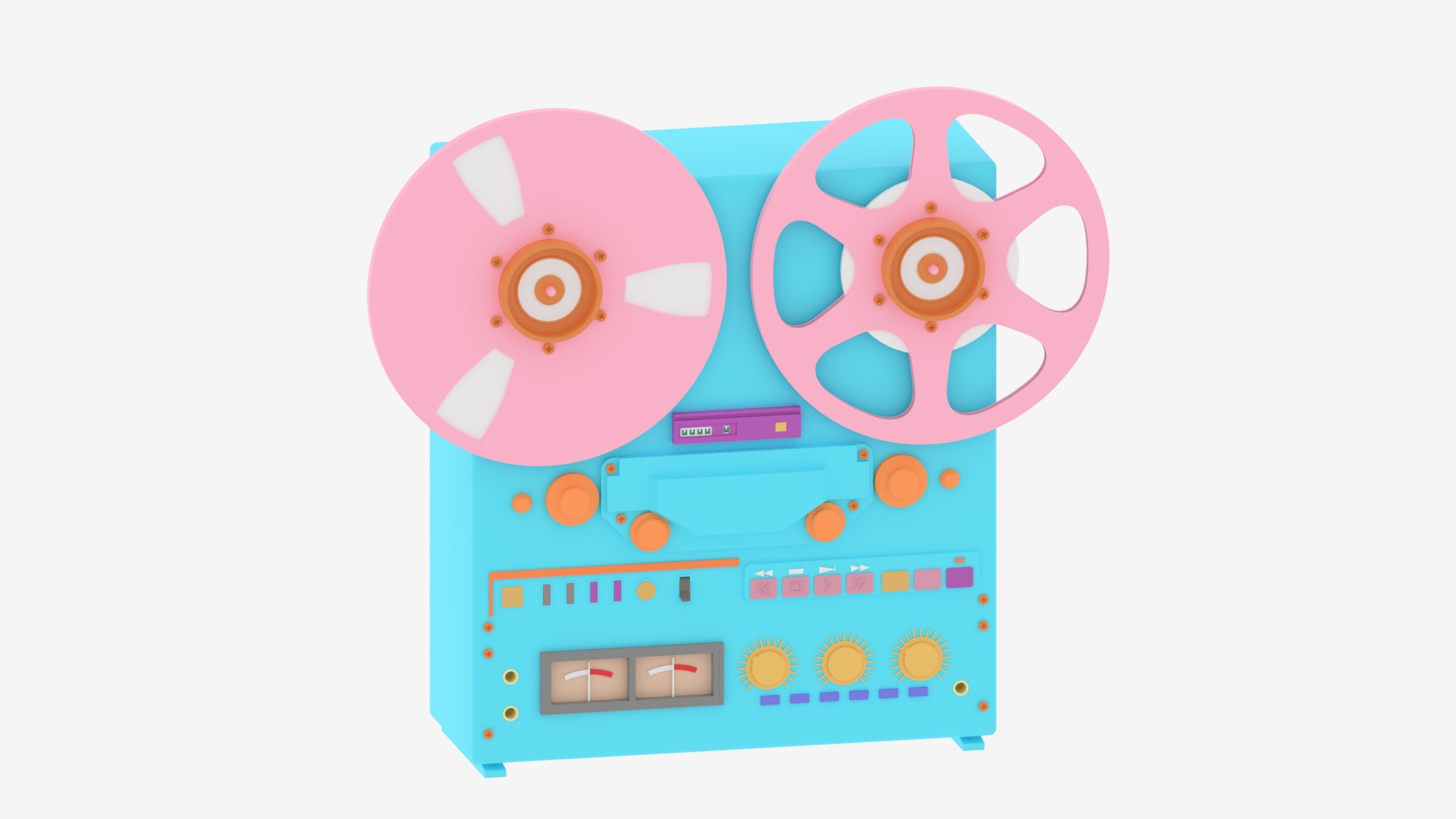 Cartoon Reel To Reel Tape Recorder Teac 32 2B 3D - TurboSquid 2140035