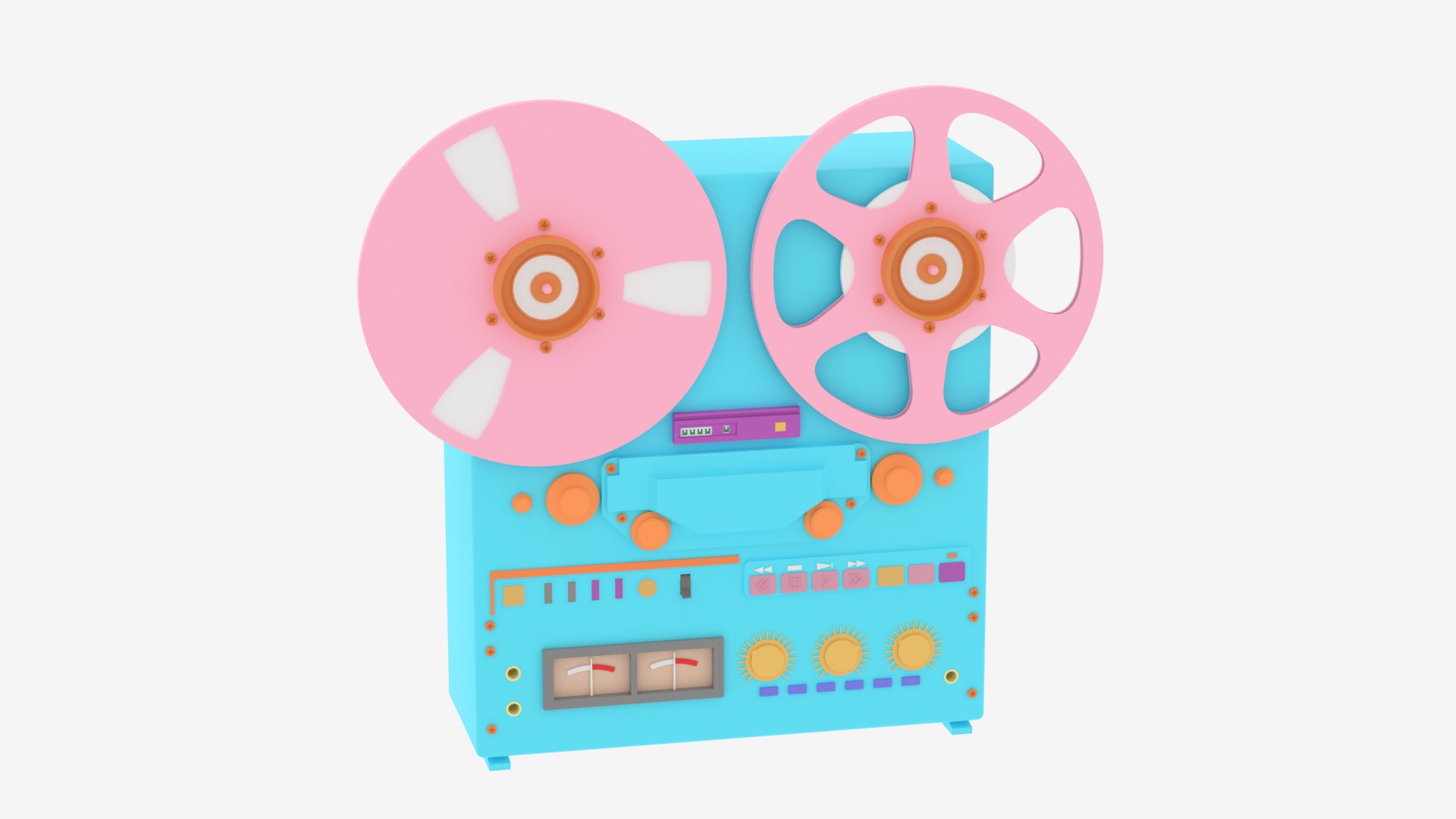 Cartoon Reel To Reel Tape Recorder Teac 32 2B 3D - TurboSquid 2140035