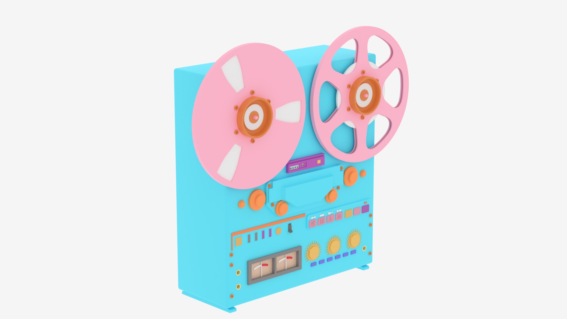 Cartoon Reel To Reel Tape Recorder Teac 32 2B 3D - TurboSquid 2140035
