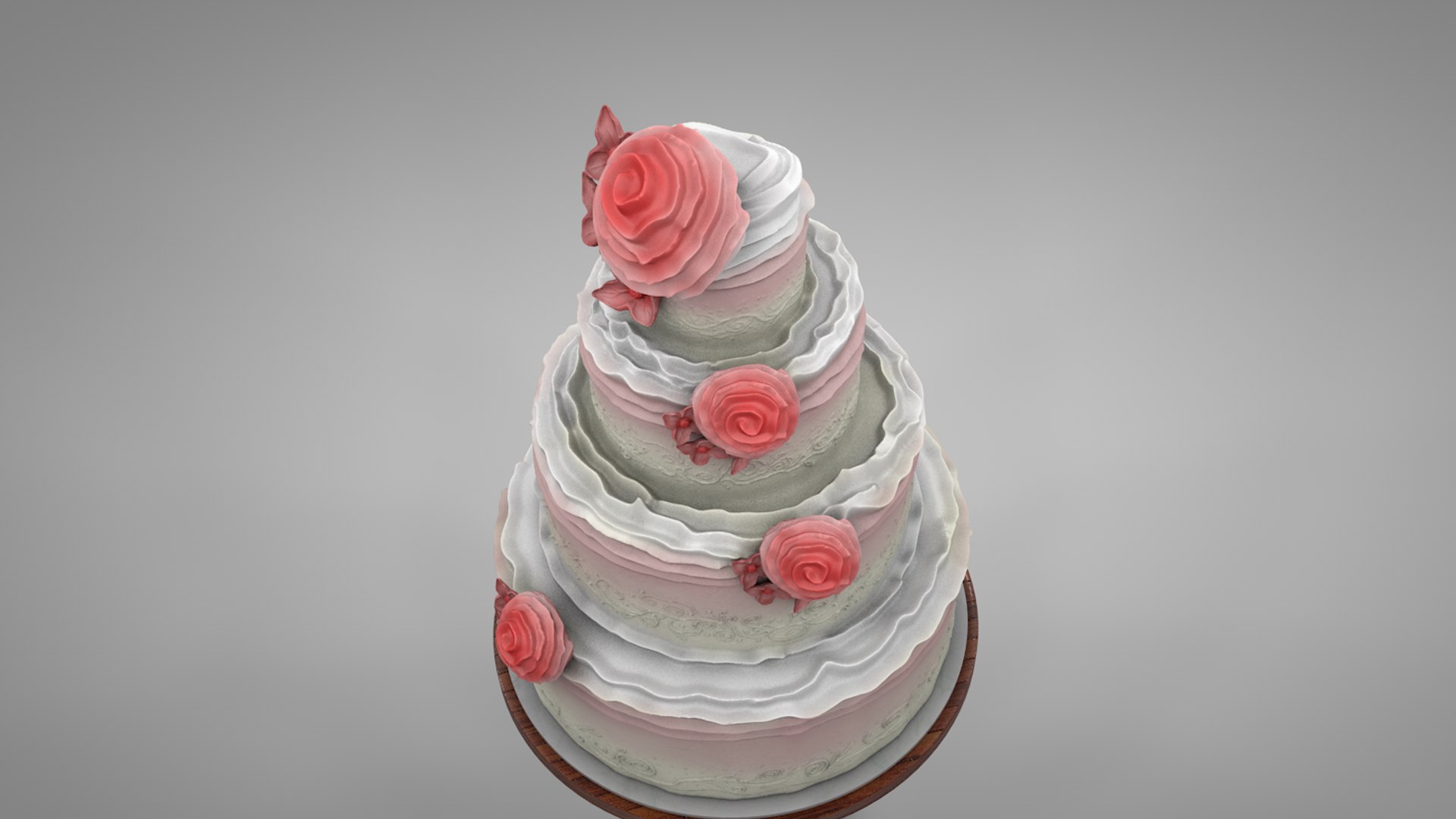 3D Model Wedding Cake L129 - TurboSquid 1410294