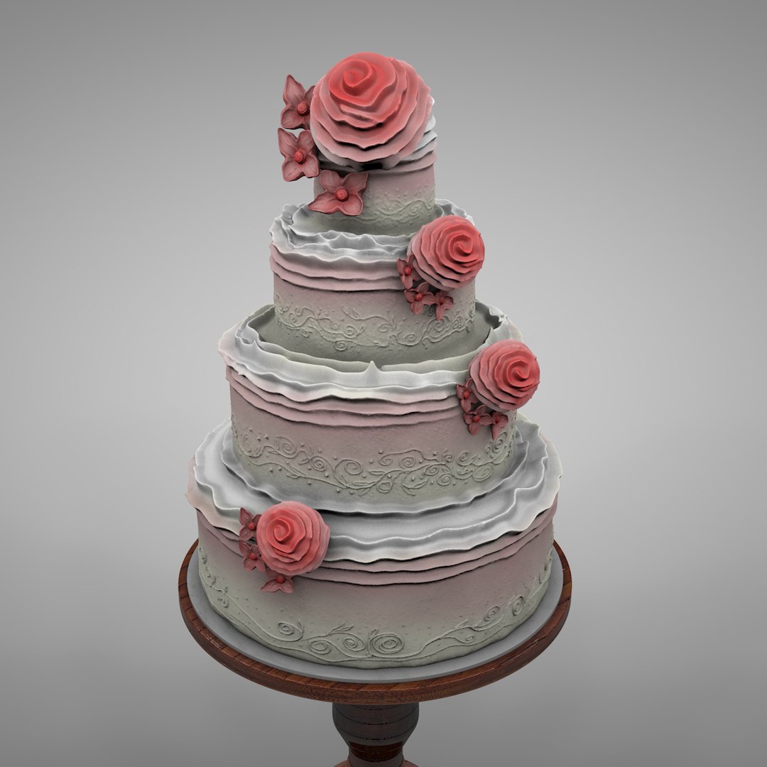 3D Model Wedding Cake L129 - TurboSquid 1410294