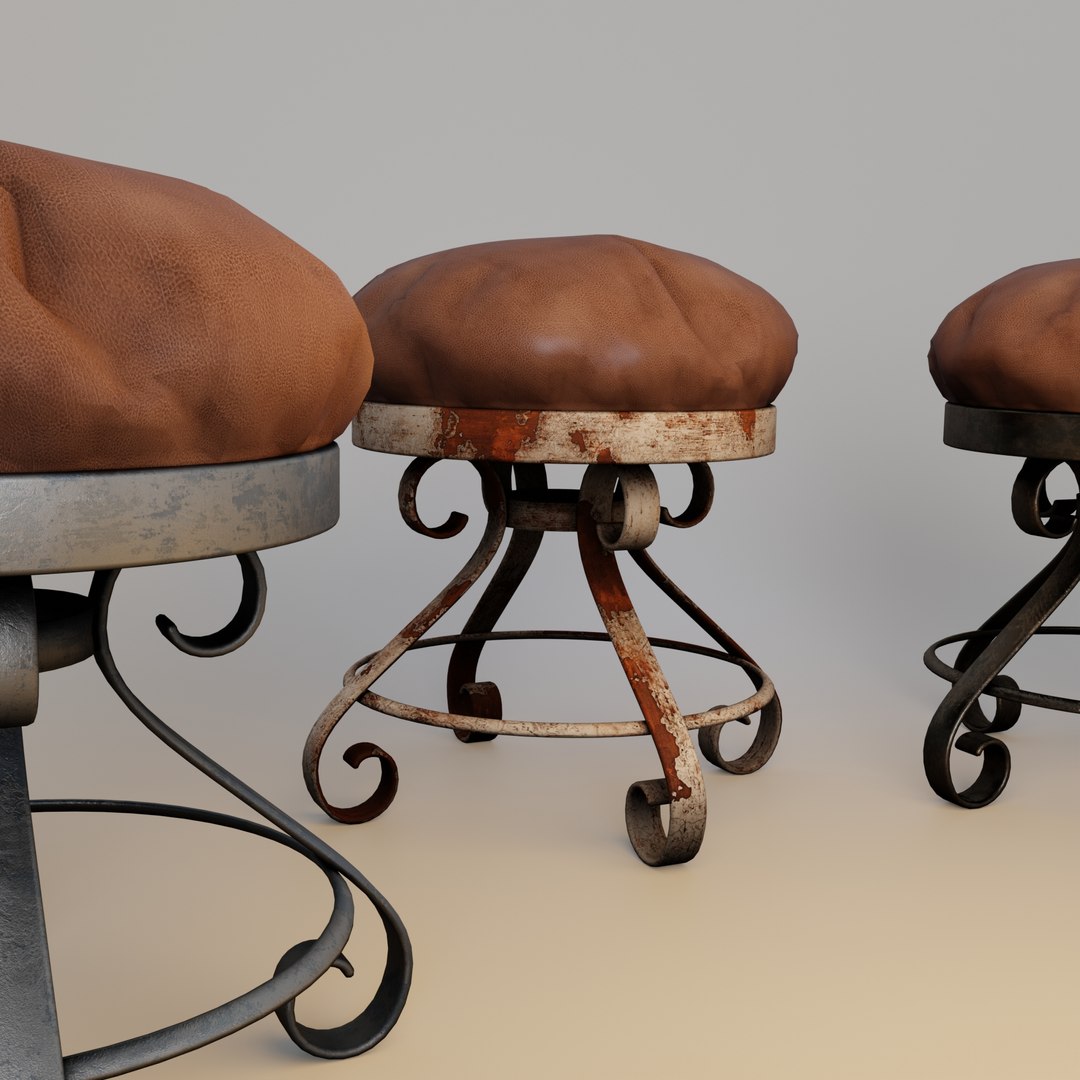 3D RoundStool Model - TurboSquid 2000980