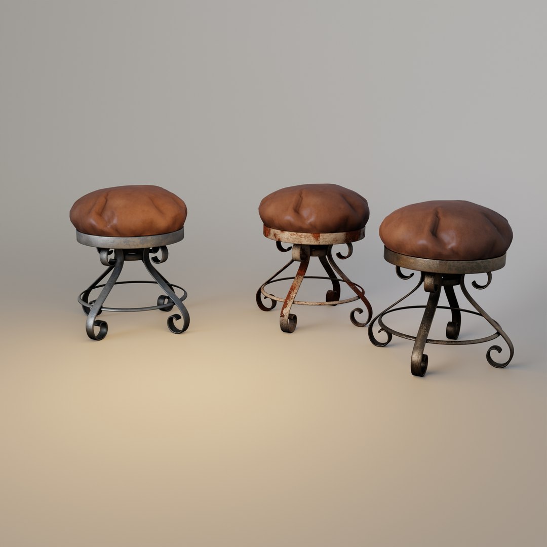 3D RoundStool Model - TurboSquid 2000980