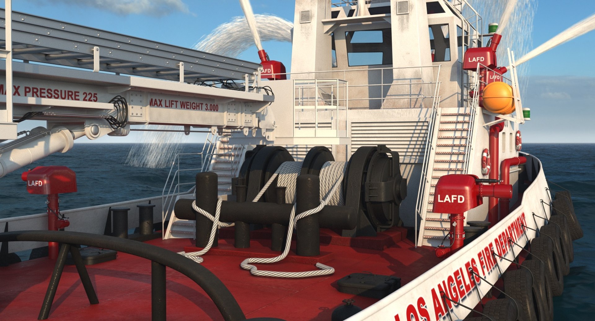 Los angeles fireboat rigged 3D model - TurboSquid 1297537
