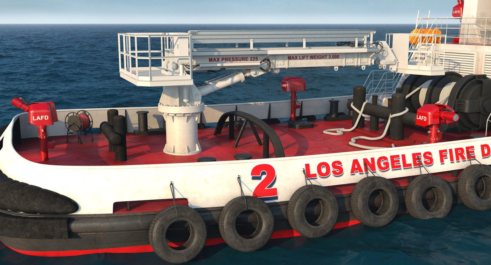 Los angeles fireboat rigged 3D model - TurboSquid 1297537