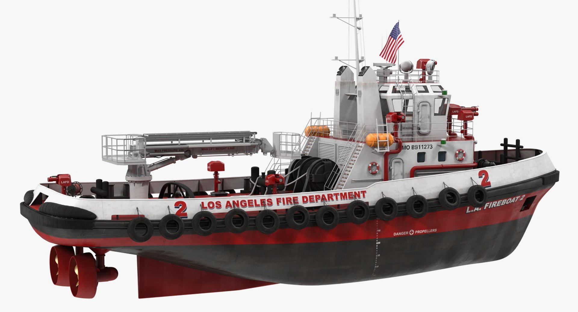 Los angeles fireboat rigged 3D model - TurboSquid 1297537