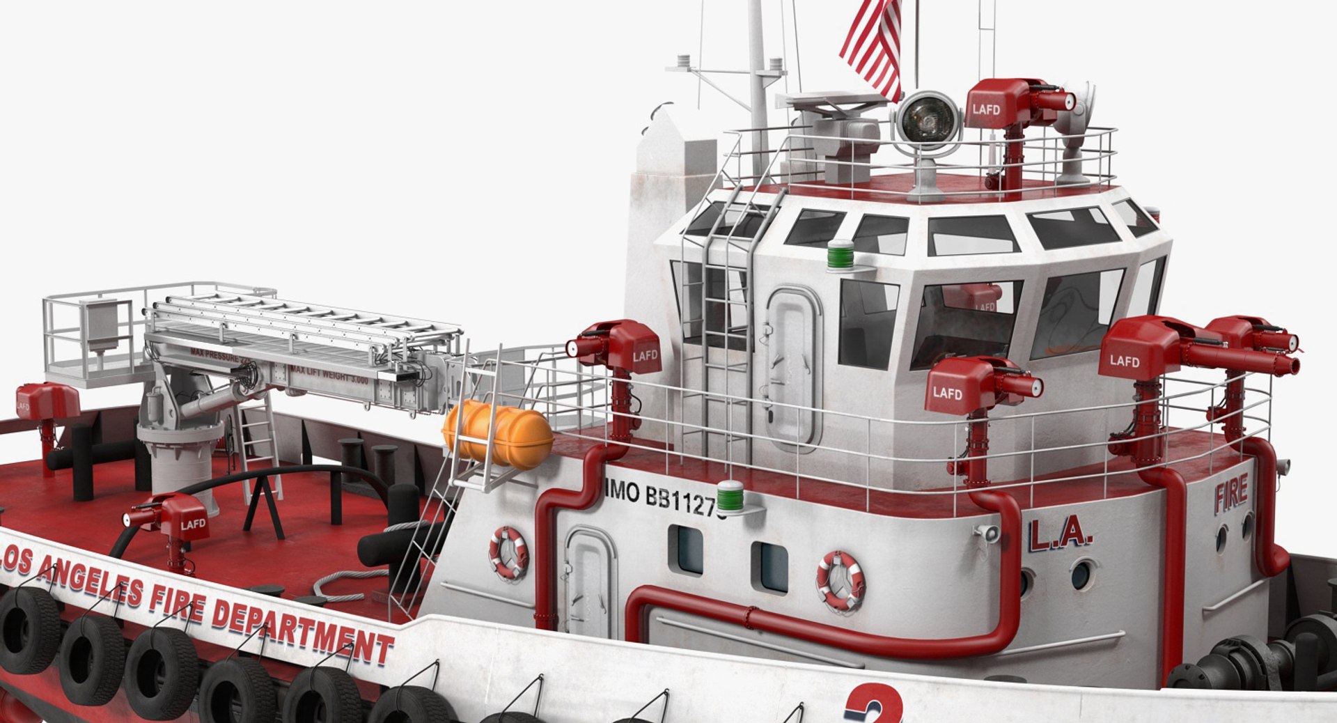 Los angeles fireboat rigged 3D model - TurboSquid 1297537