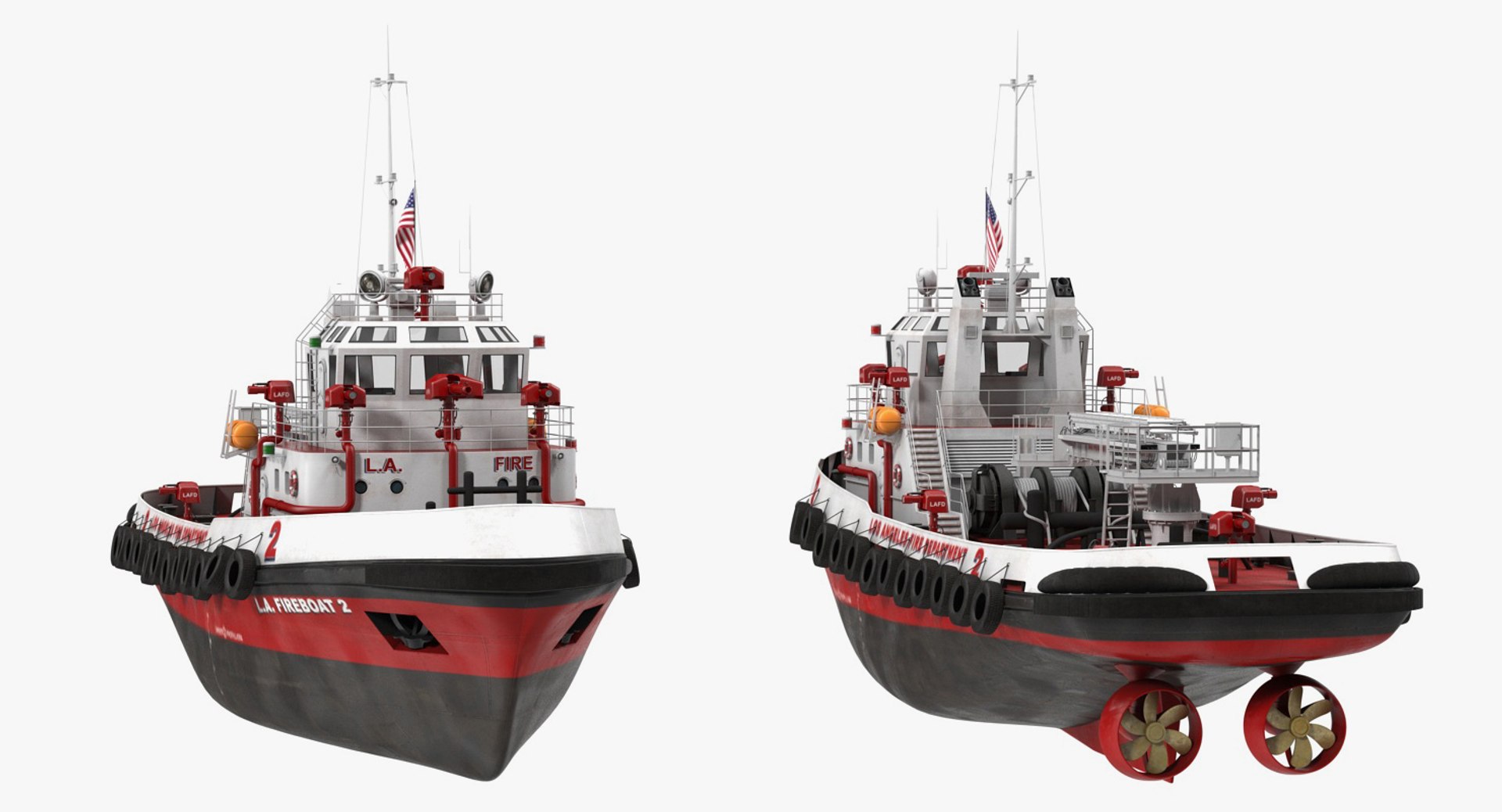 Los angeles fireboat rigged 3D model - TurboSquid 1297537