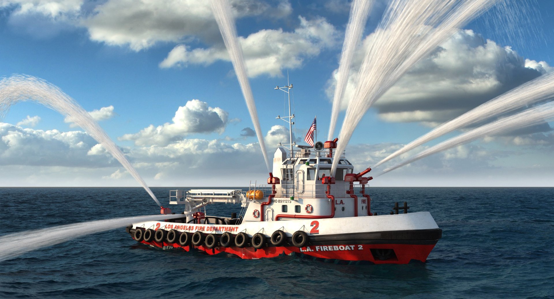 Los angeles fireboat rigged 3D model - TurboSquid 1297537