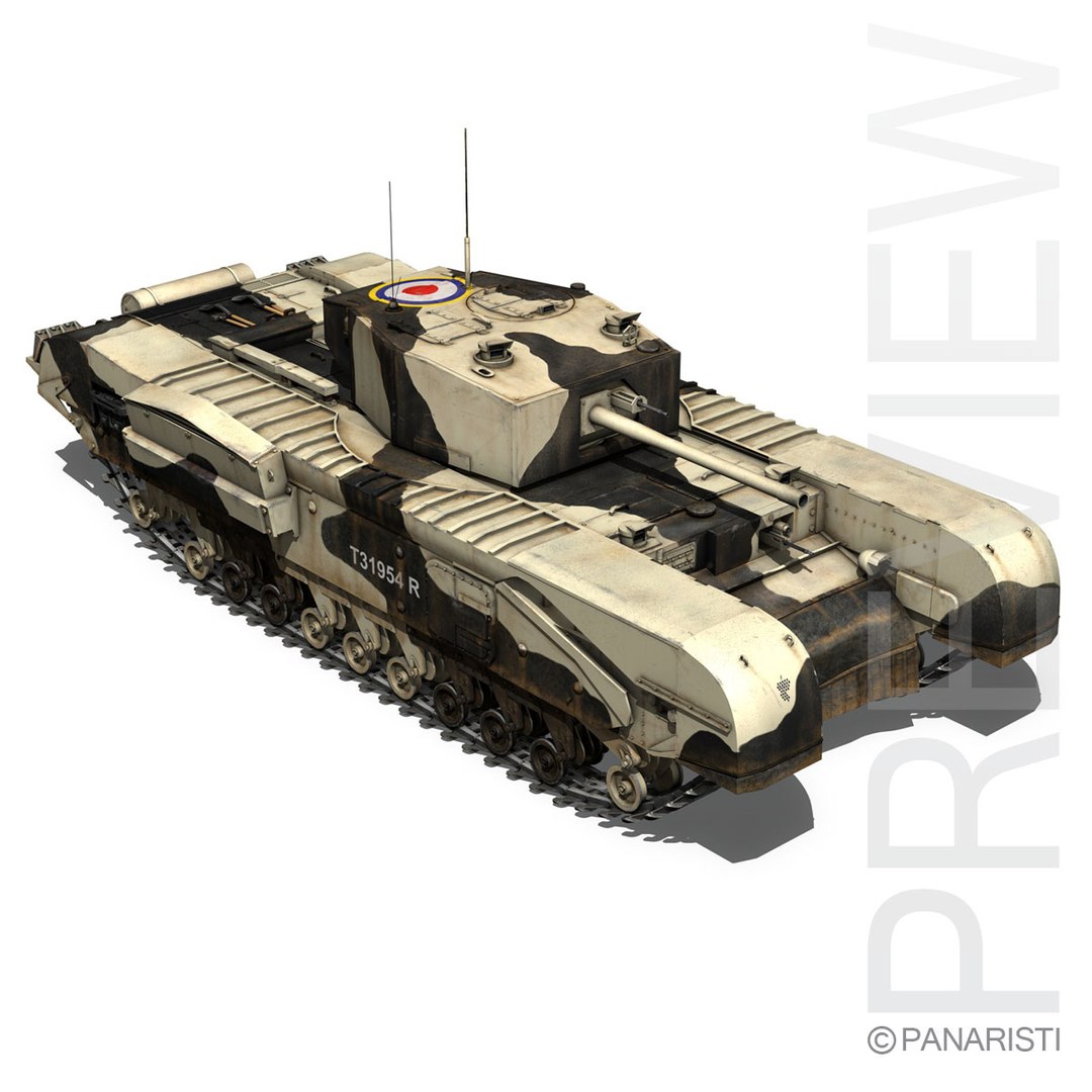 Churchill Mk Iii Tank 3d Model