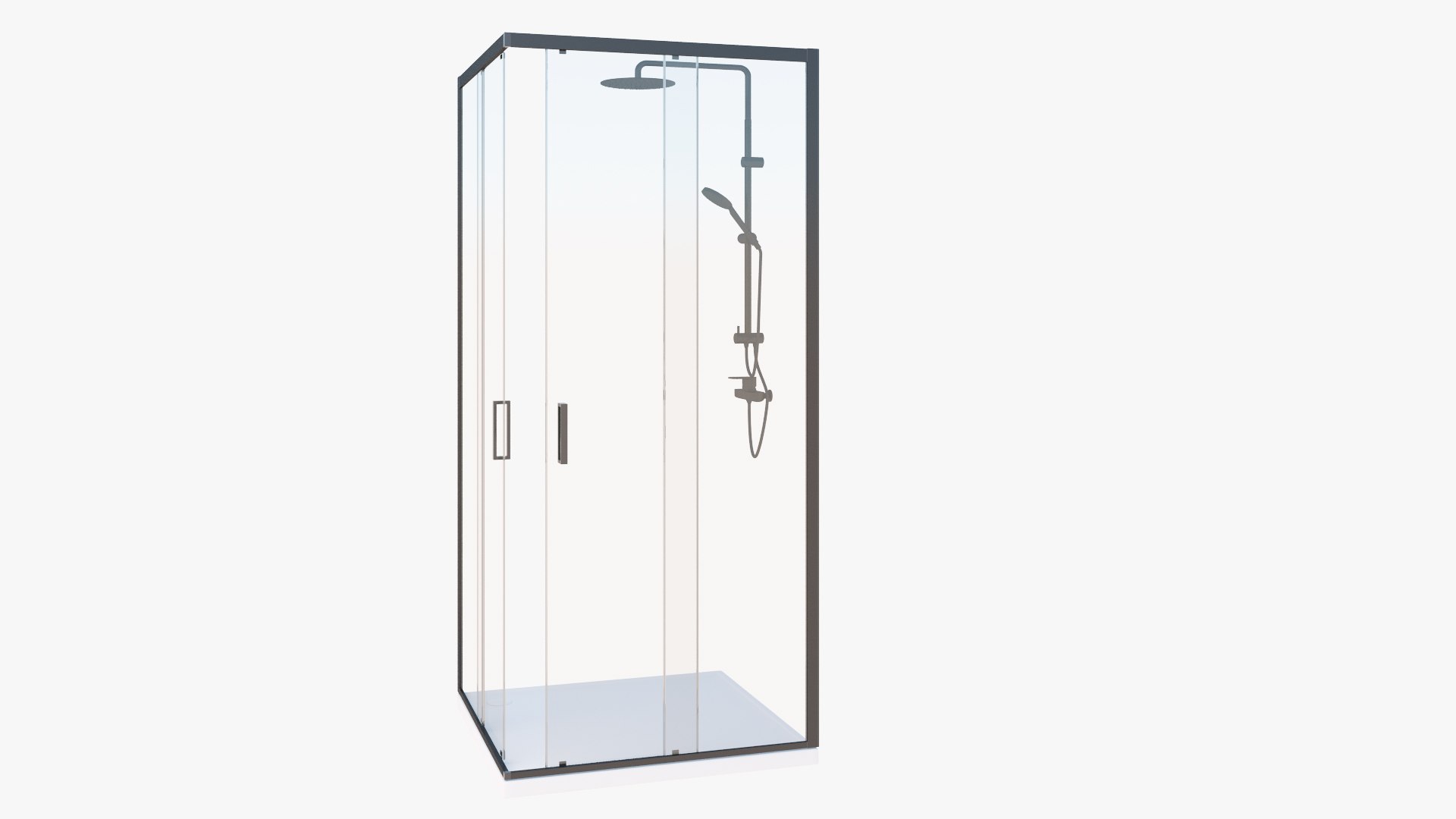 3D Shower Cabine 90x90 With Fixture Model - TurboSquid 2092584
