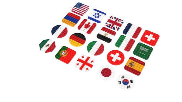 Flags Pop It Fidget Toys Set model - TurboSquid 1782731