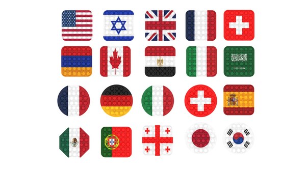 Flags Pop It Fidget Toys Set model - TurboSquid 1782731