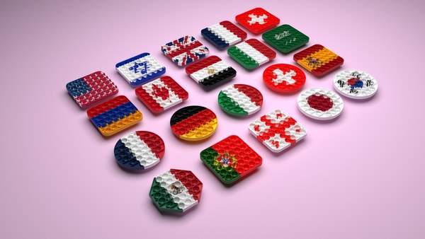 Flags Pop It Fidget Toys Set model - TurboSquid 1782731