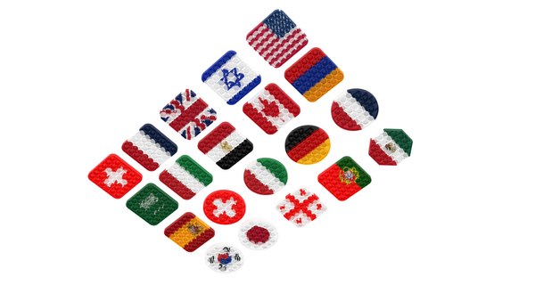 Flags Pop It Fidget Toys Set model - TurboSquid 1782731