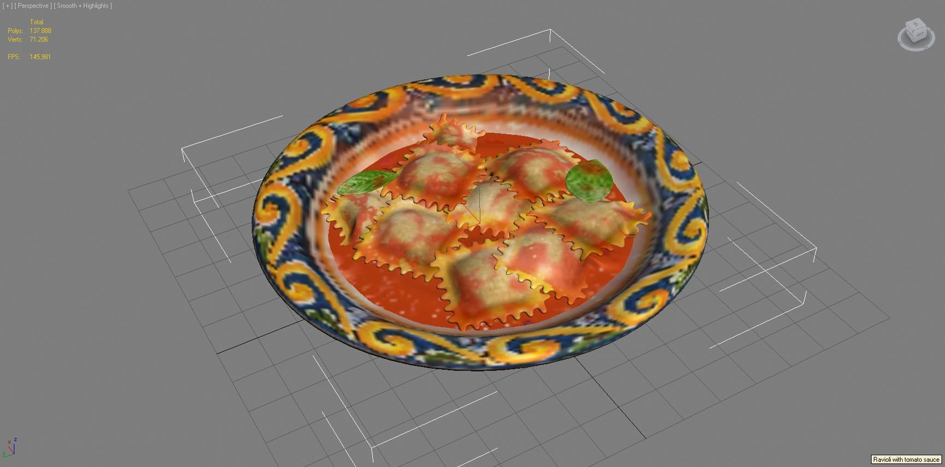 3D Ravioli With Tomato Sauce Model - TurboSquid 2198592