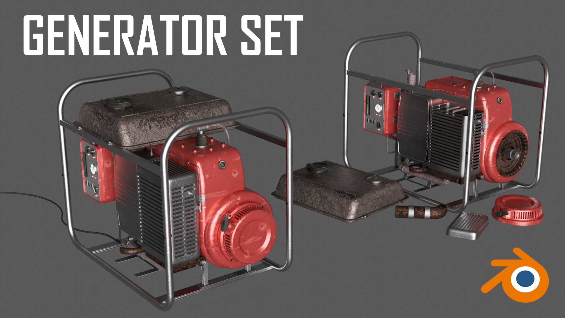 Electric Generator Set Diesel Portable 3D Model - TurboSquid 2330821