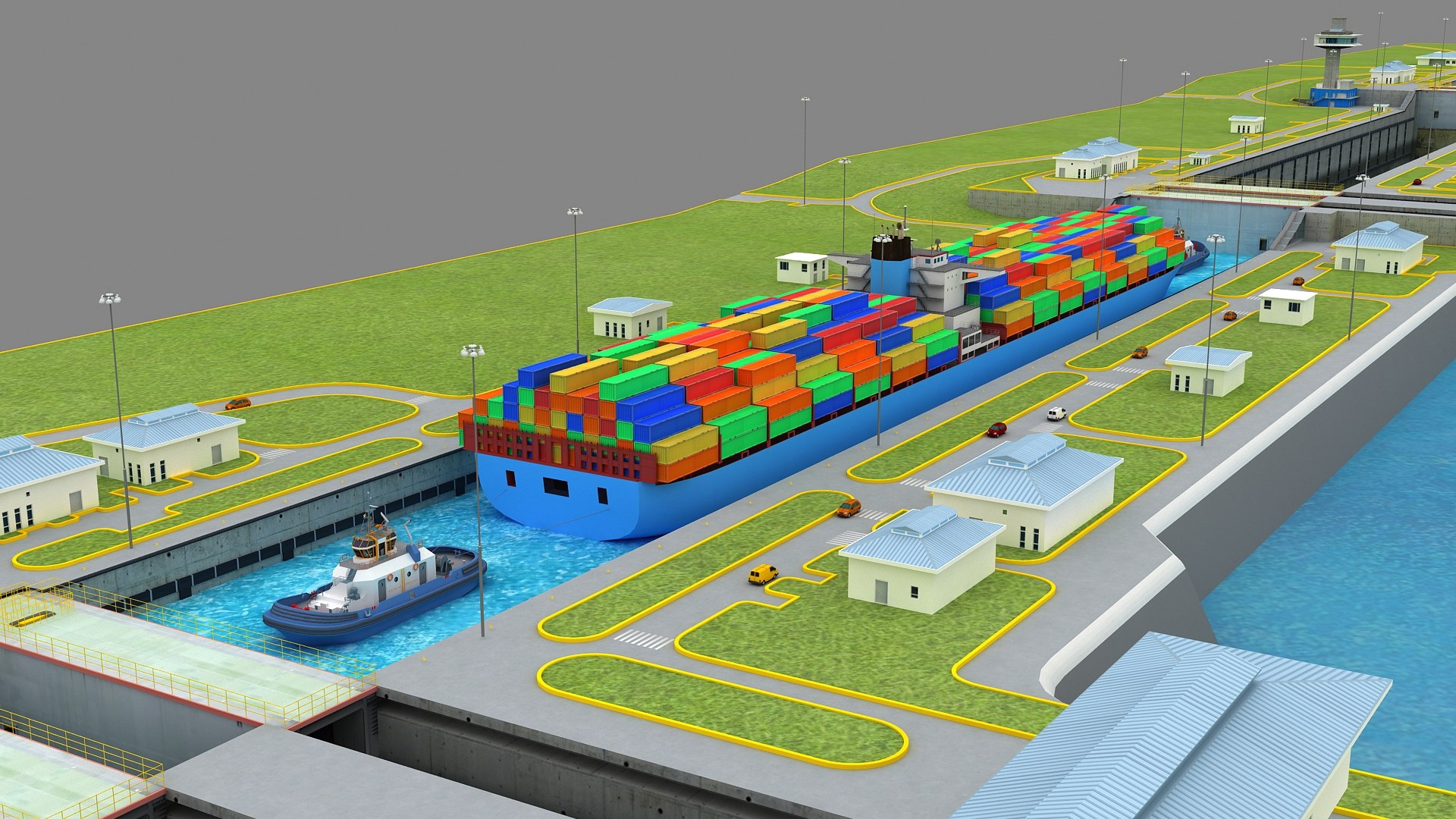Panama Canal All Loks 3D Model - TurboSquid 2348921