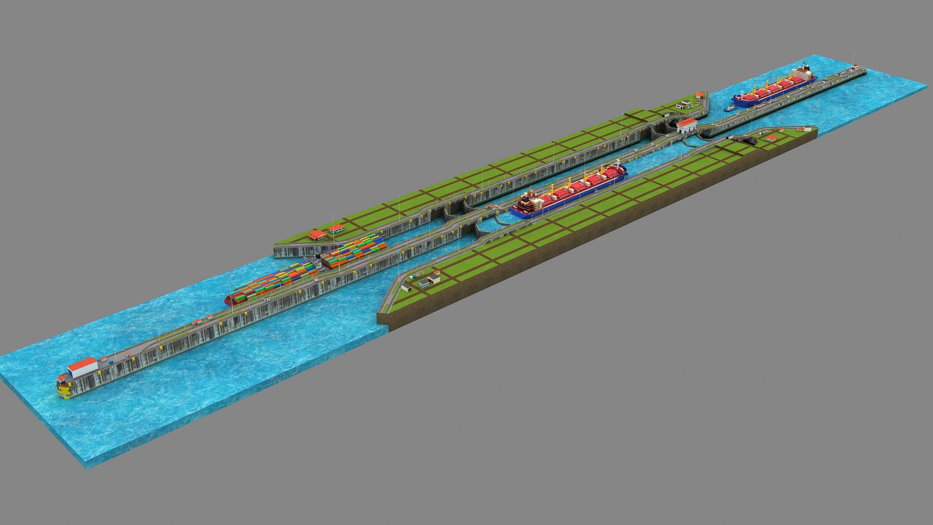 Panama Canal All Locks 3D Model - TurboSquid 2348921