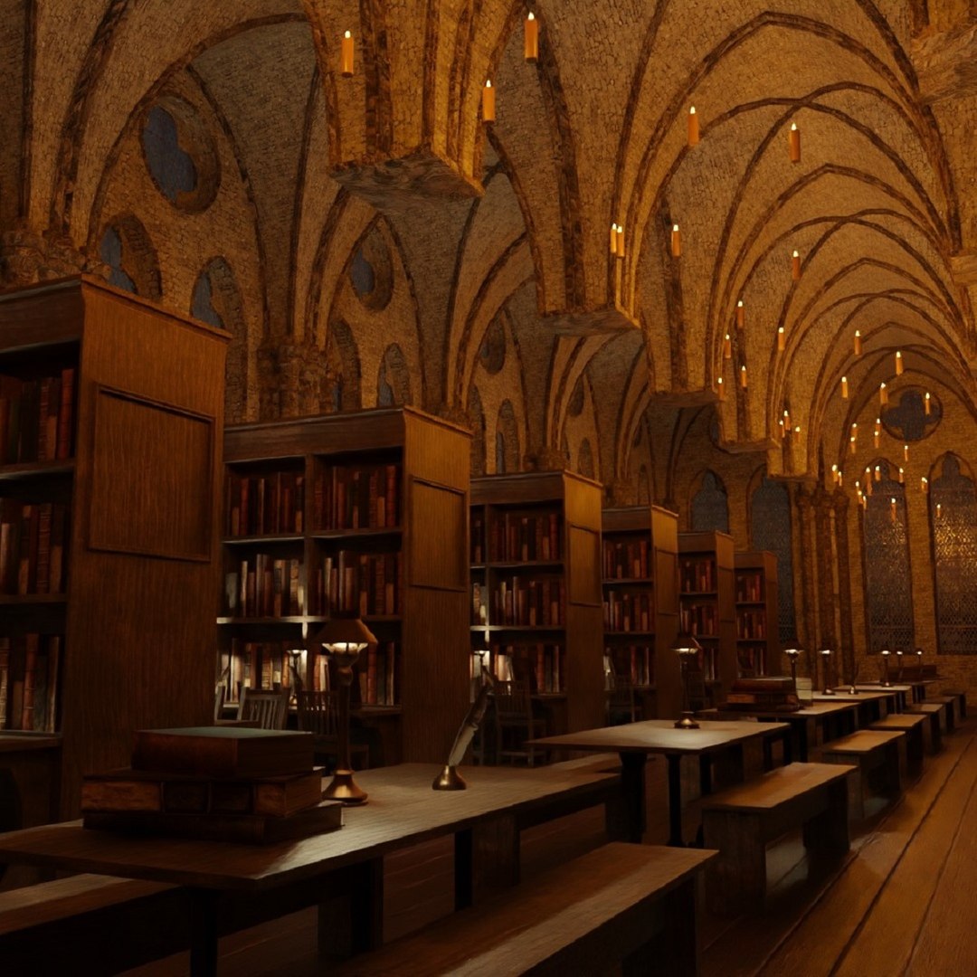 gothic victorian study room