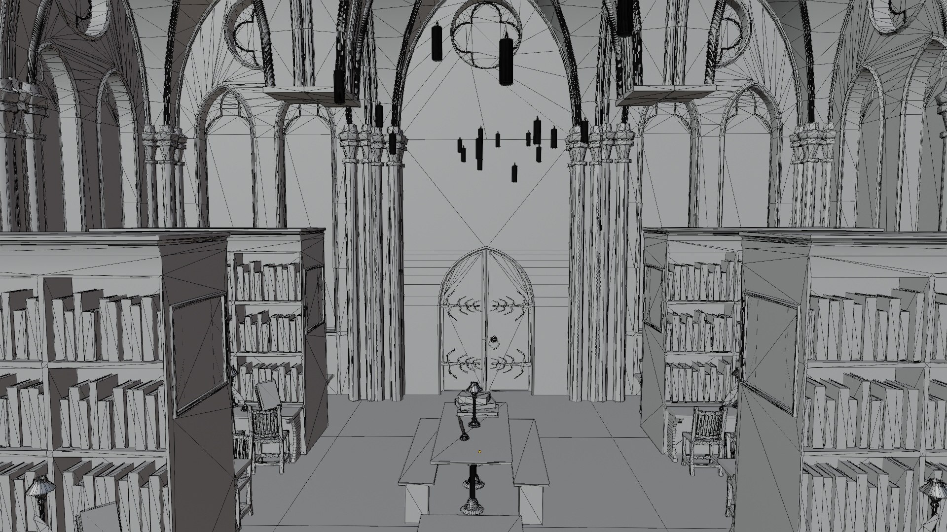 Library In The Gothic Style Props Modular 3D - TurboSquid 2105199
