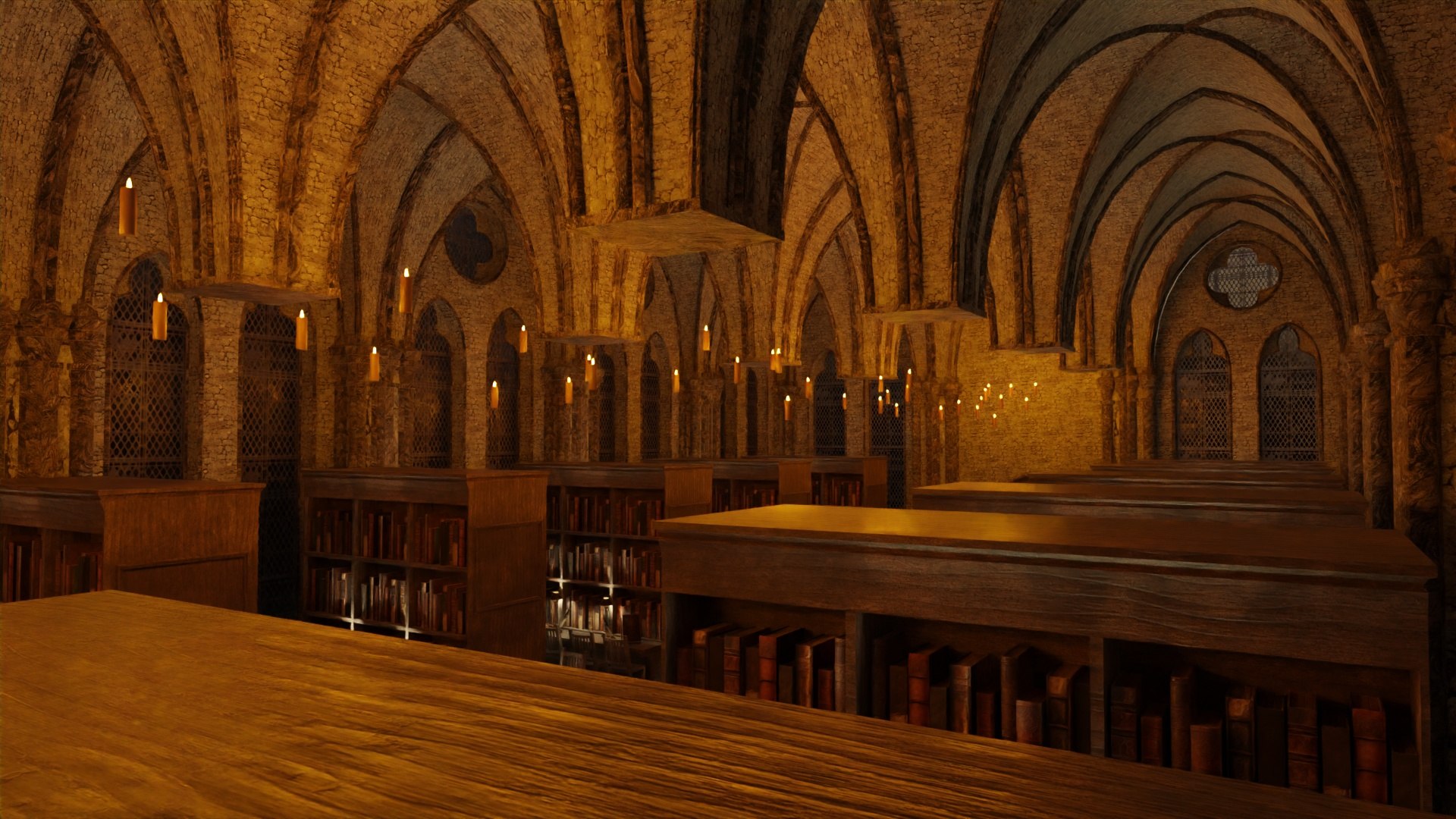 Library In The Gothic Style Props Modular 3D - TurboSquid 2105199