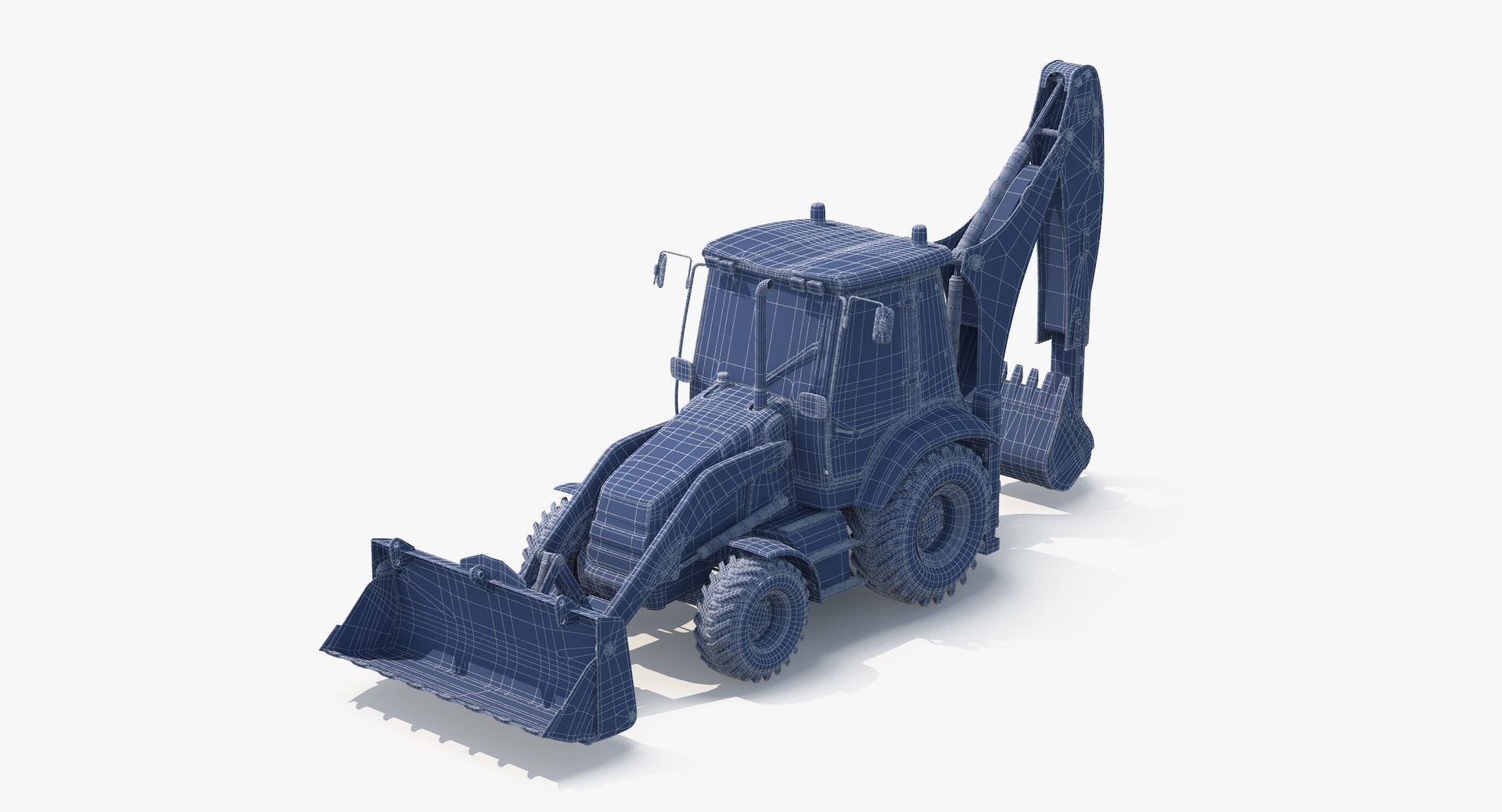 backhoe rigged 3d max